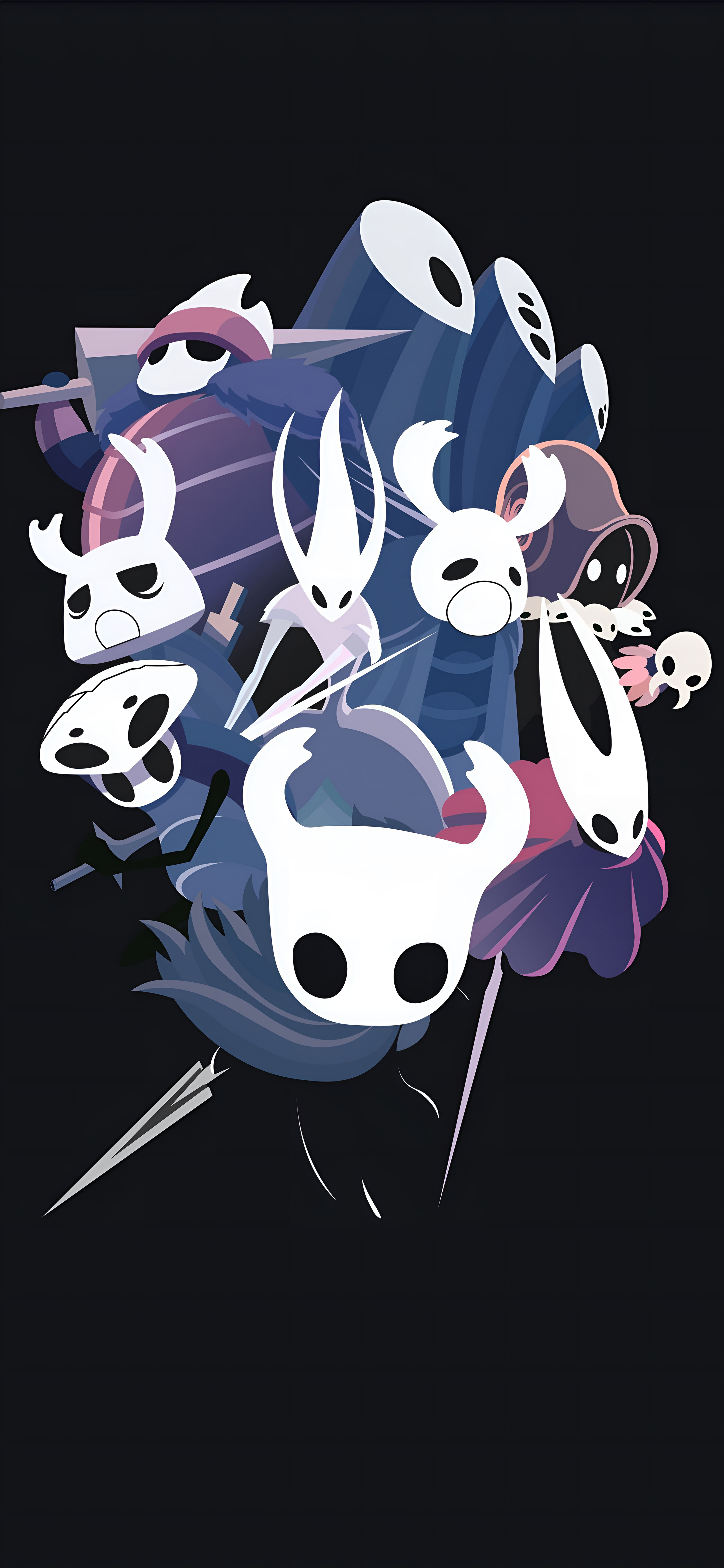 Hollow Knight Minimalistic Characters 4K Wallpaper 2568x5556 Hollow Knight Minimalistic Characters 4K Wallpaper 2568x5556